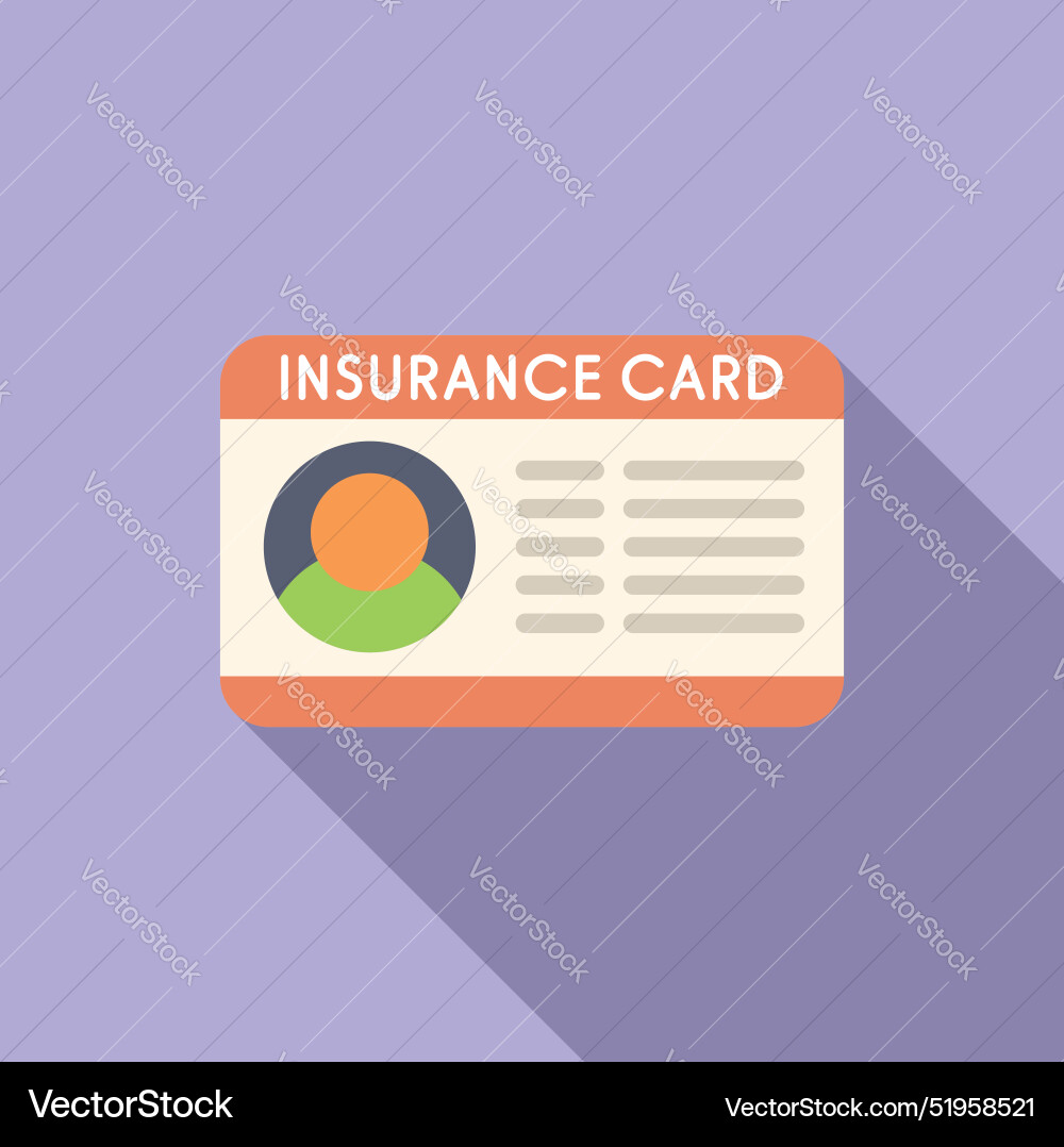 Insurance card showing medical coverage Royalty Free Vector