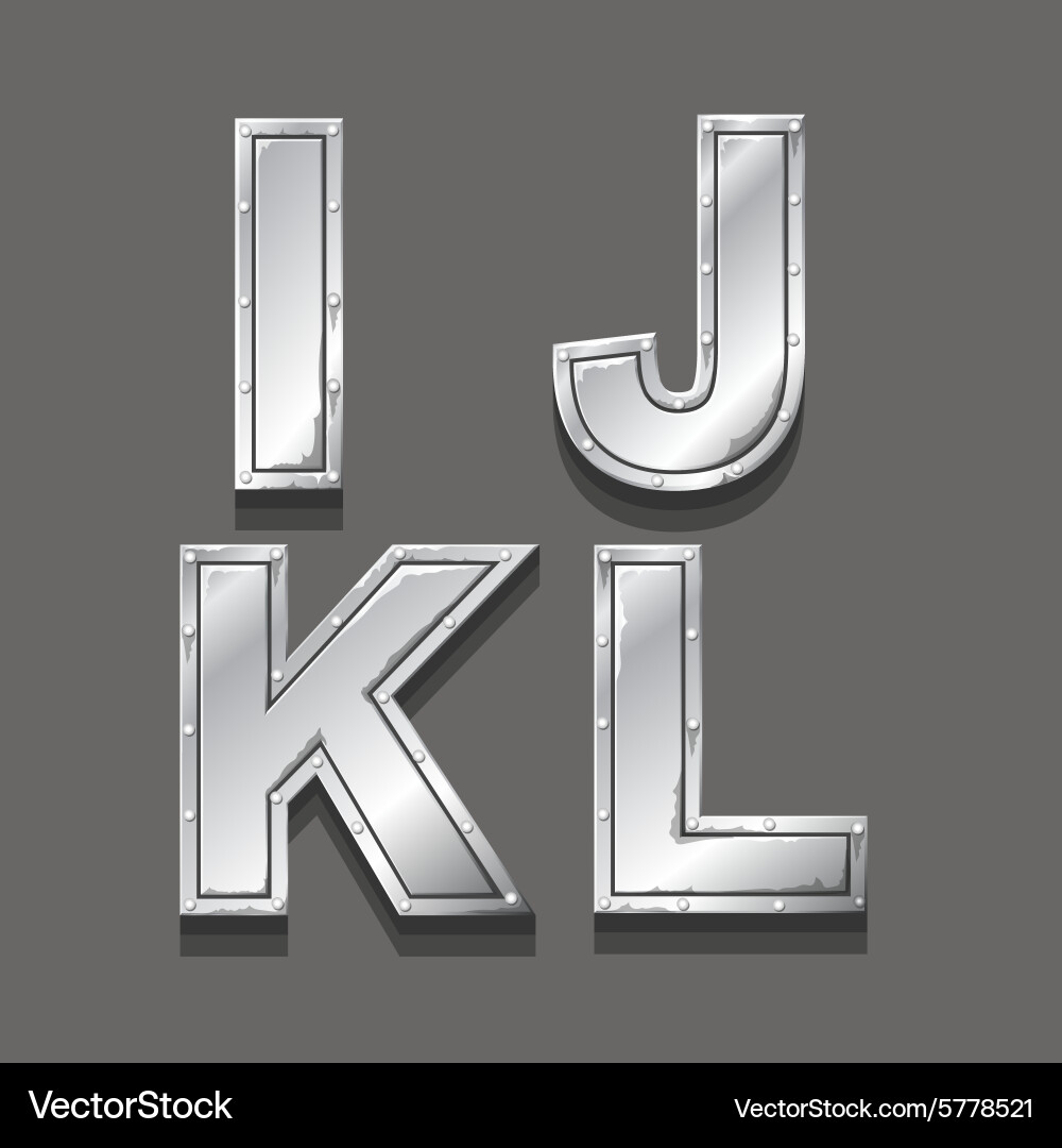 Metal letters and symbols Royalty Free Vector Image