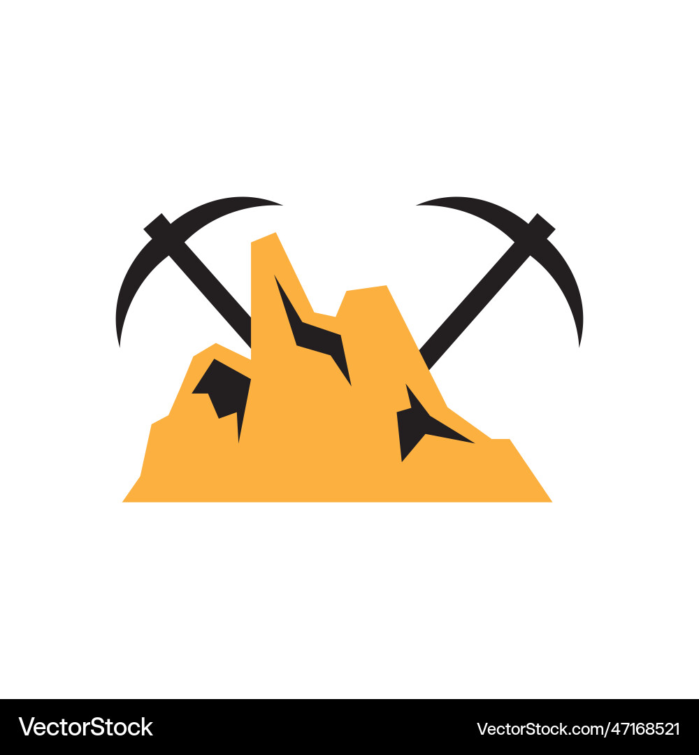 Mining gold stone logo design Royalty Free Vector Image
