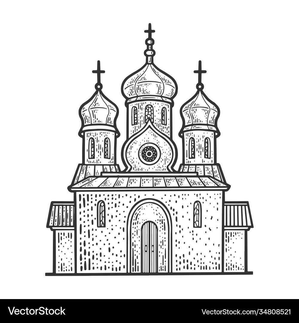 Orthodox christian church sketch Royalty Free Vector Image