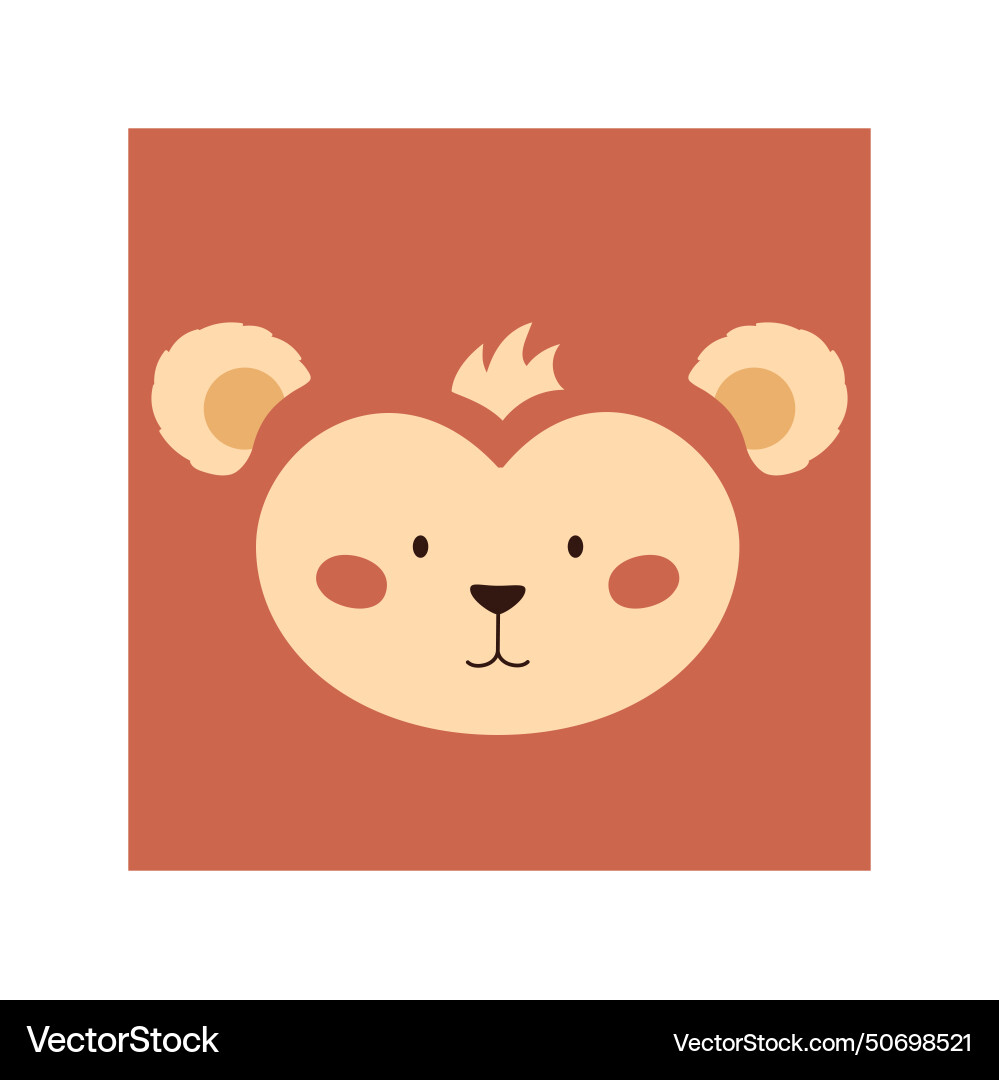 Simple monkey portrait Royalty Free Vector Image