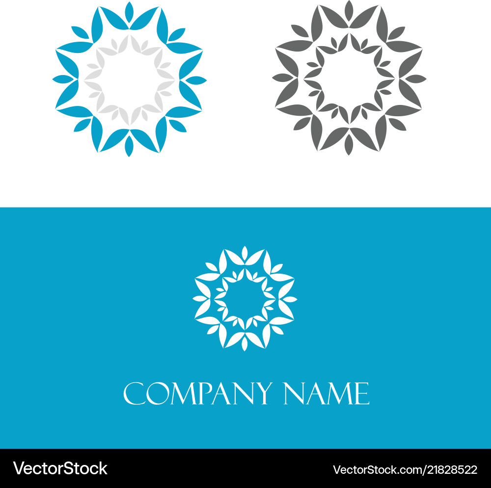 Blue logo round Royalty Free Vector Image - VectorStock