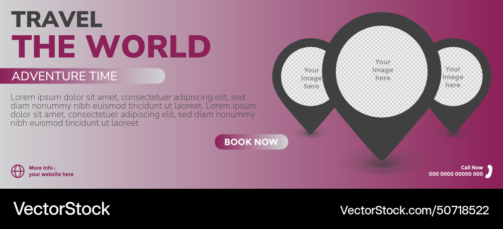 Free travel web banners template Royalty Free Vector Image