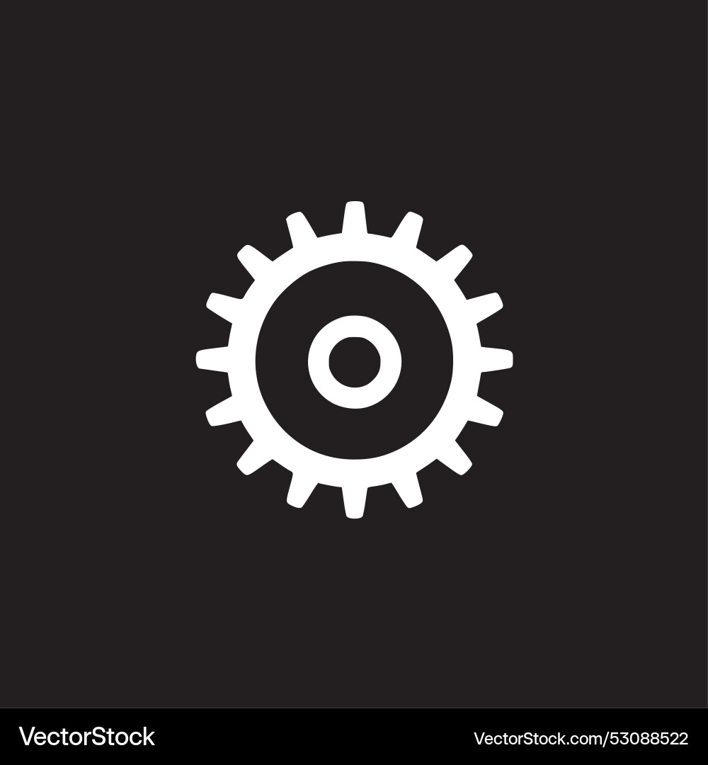 Gear - black and white Royalty Free Vector Image