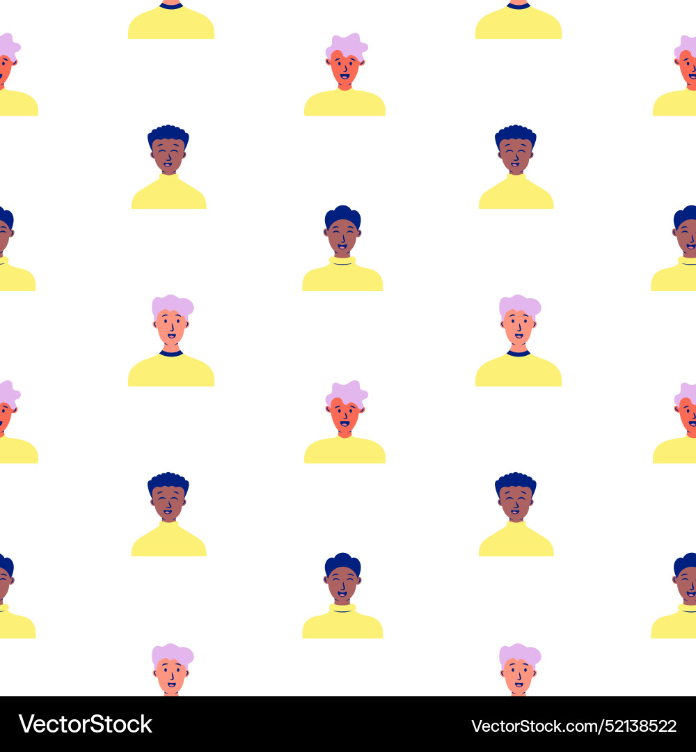 Men avatars seamless pattern Royalty Free Vector Image