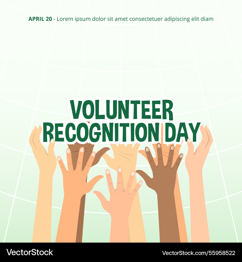 Volunteer recognition day design with raising Vector Image