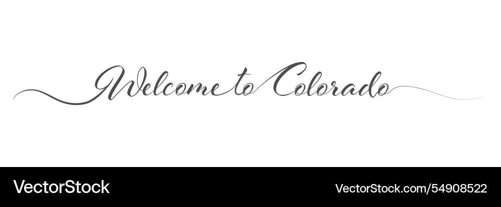 Welcome to colorado one-line sign Royalty Free Vector Image