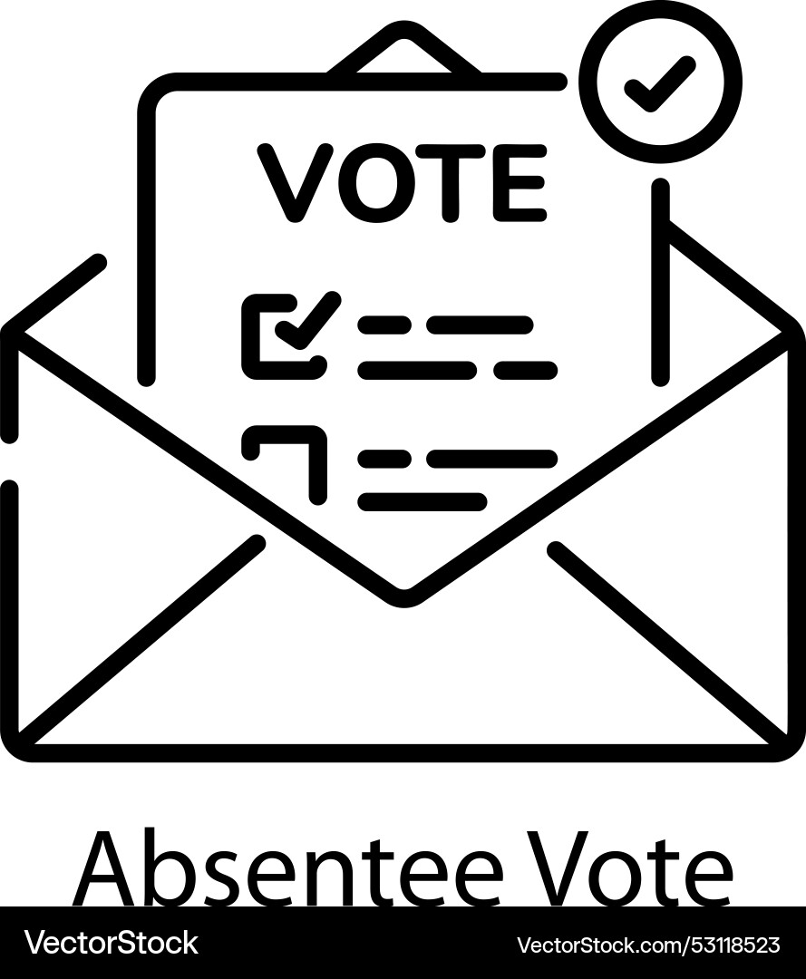 Absentee vote Royalty Free Vector Image - VectorStock