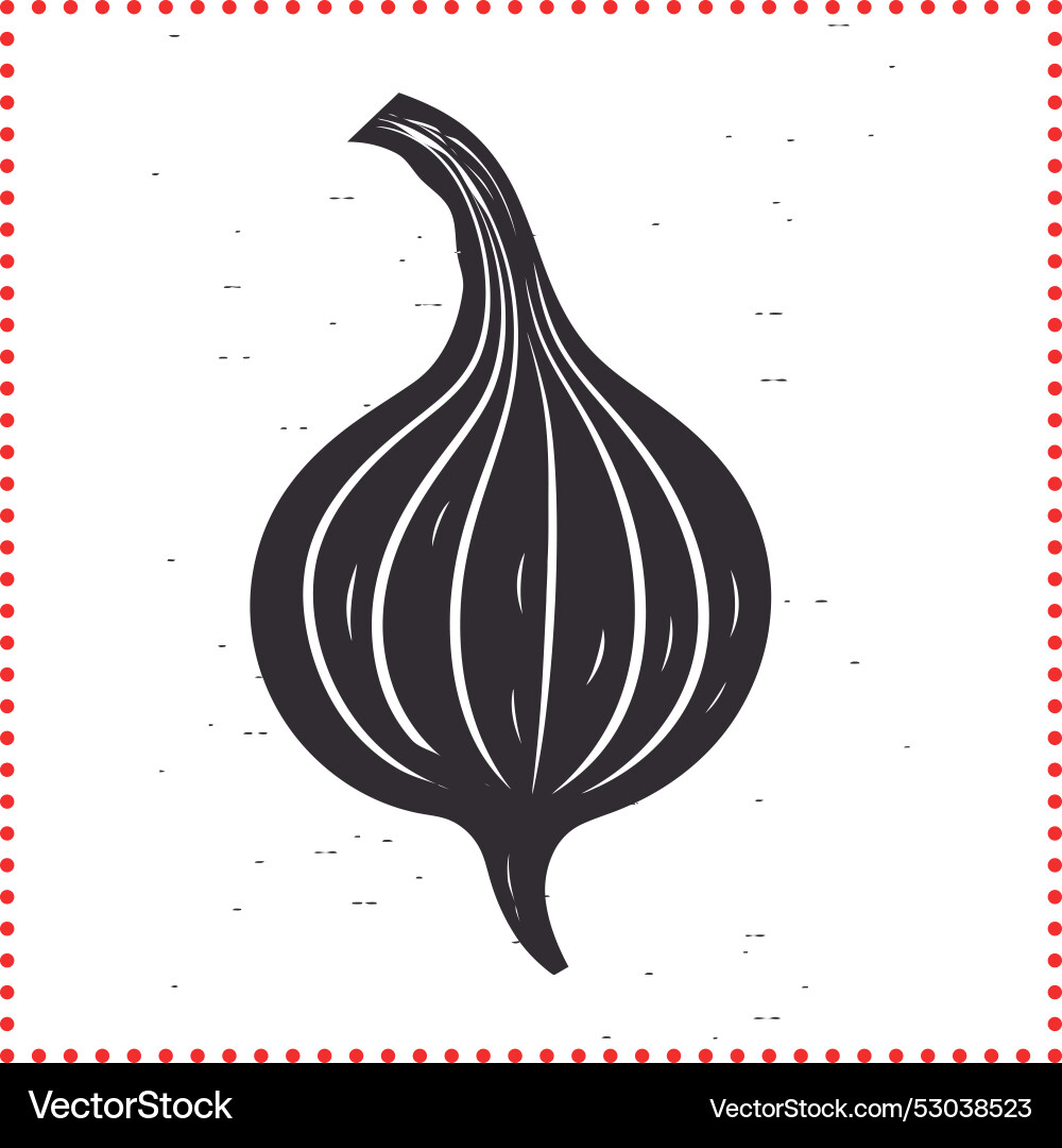 Detailed organic onion silhouette artwork Vector Image