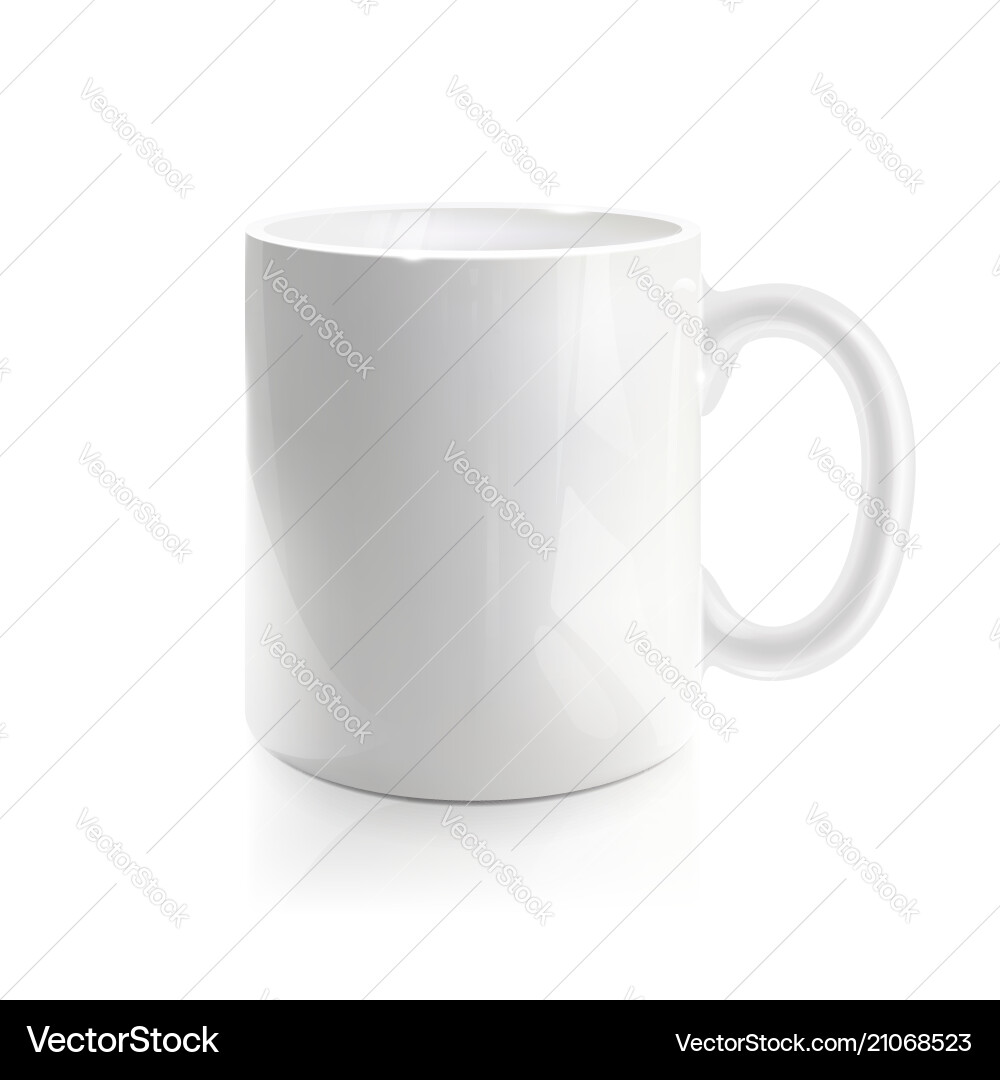 Empty white mug Royalty Free Vector Image - VectorStock