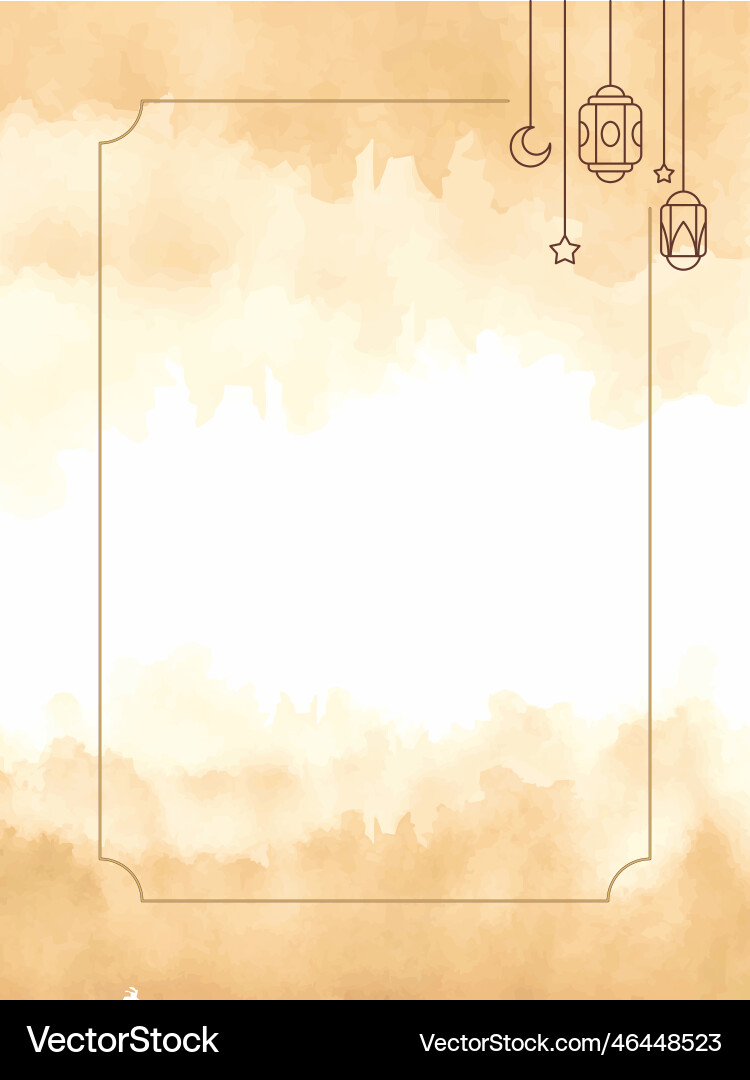 Islamic element with watercolor background Vector Image