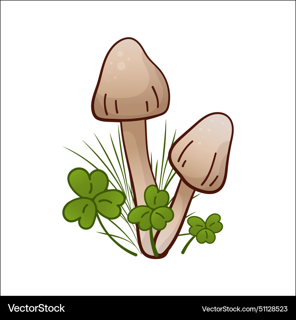 Mushroom isolated toadstool Royalty Free Vector Image