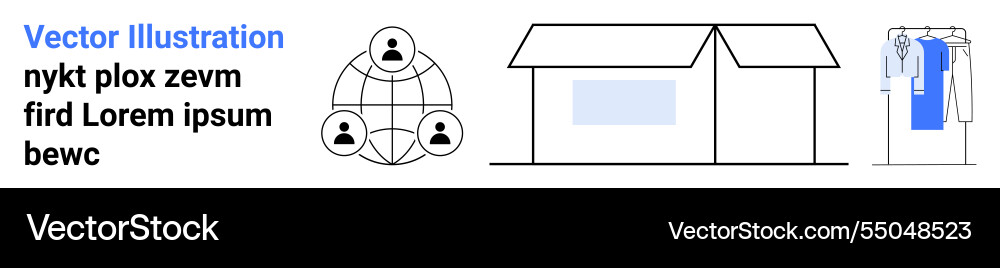 Network connectivity building structure Royalty Free Vector