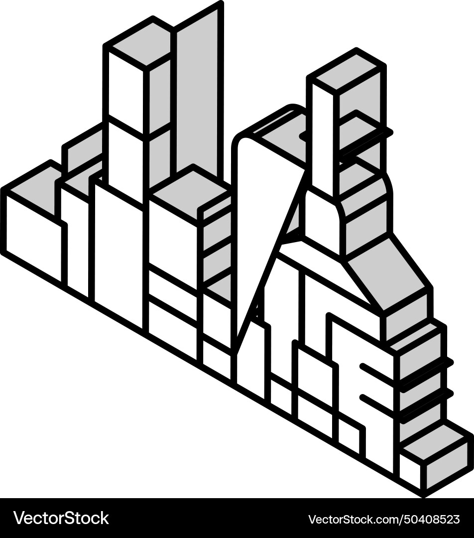 Oil refinery plant petroleum engineer isometric Vector Image