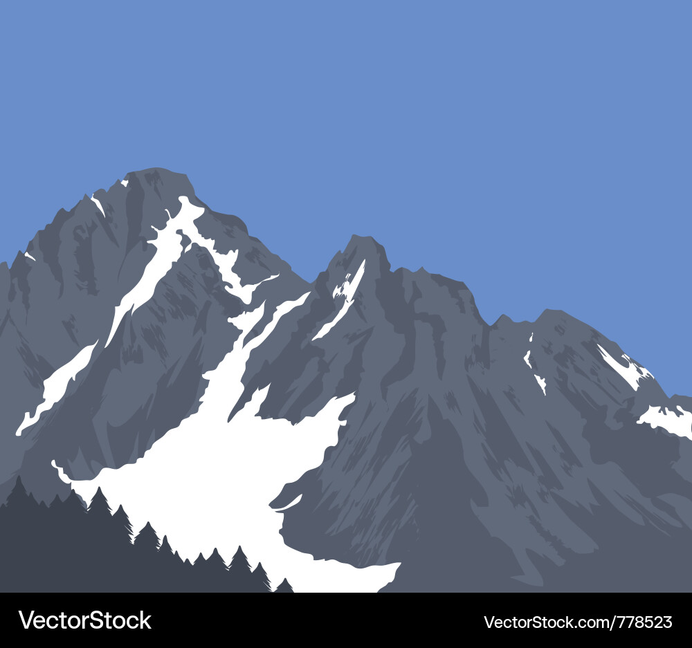 Snow capped mountains Royalty Free Vector Image