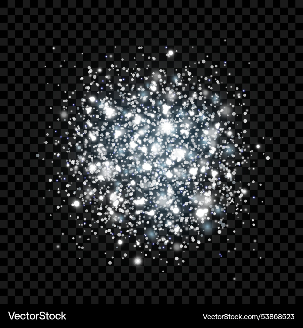 Spot of silver glitter isolated light effect Vector Image
