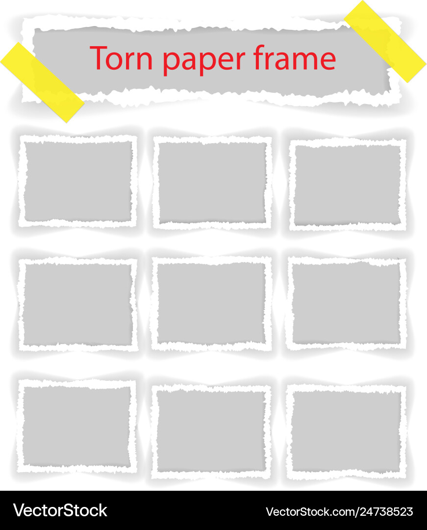 Torn paper frame Royalty Free Vector Image - VectorStock
