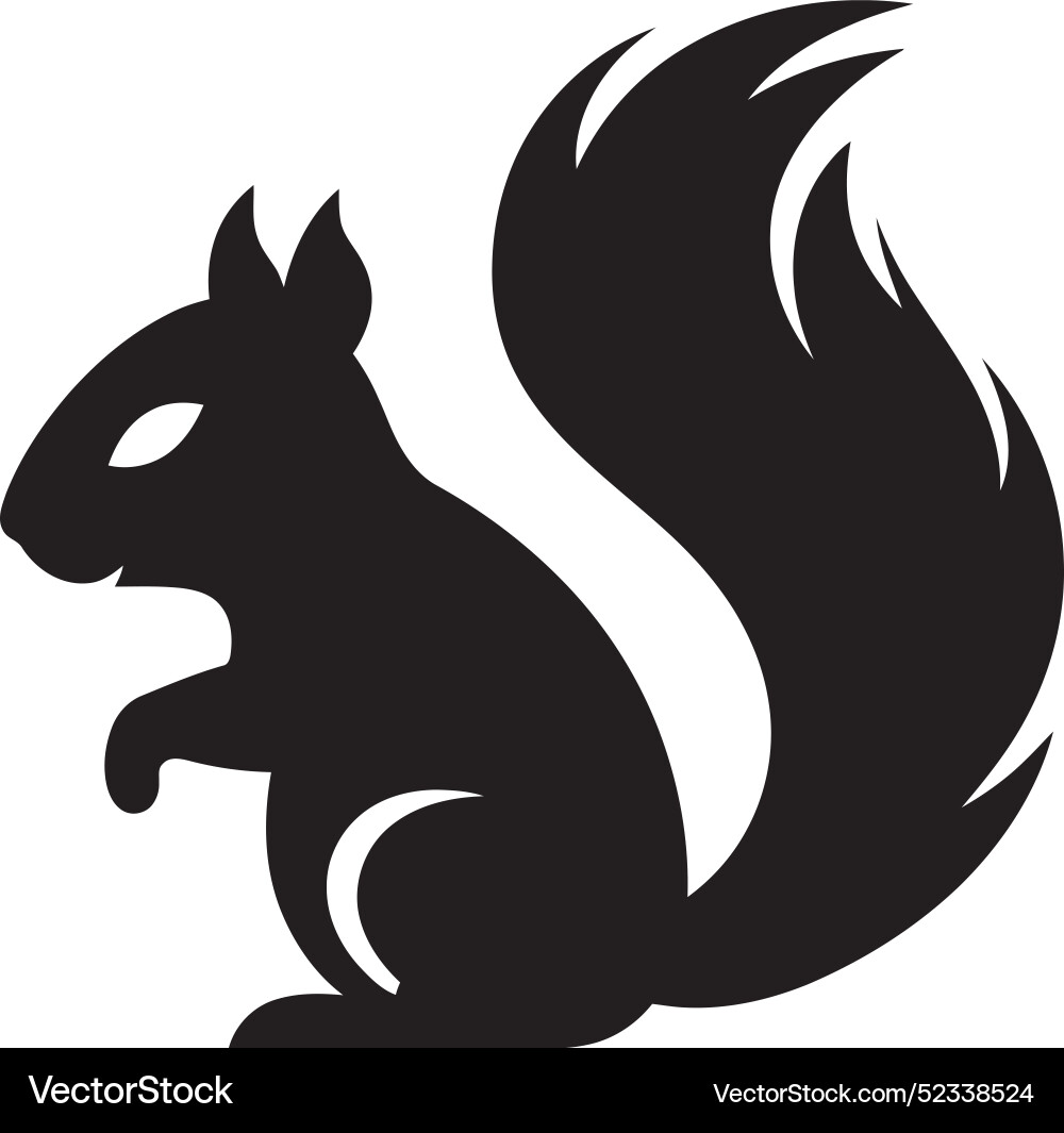 Abstract squirrel portrait black squ Royalty Free Vector