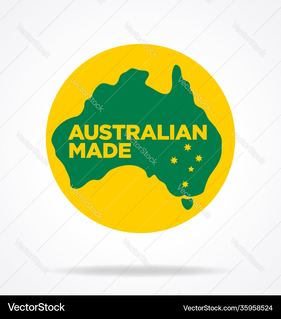 Australian made in australia logo Royalty Free Vector Image