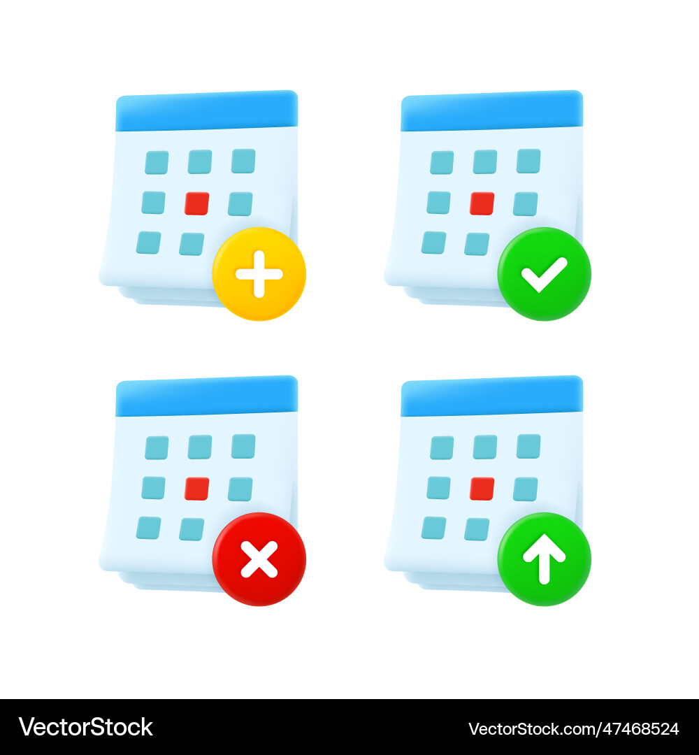 Different calendar icons set with Royalty Free Vector Image