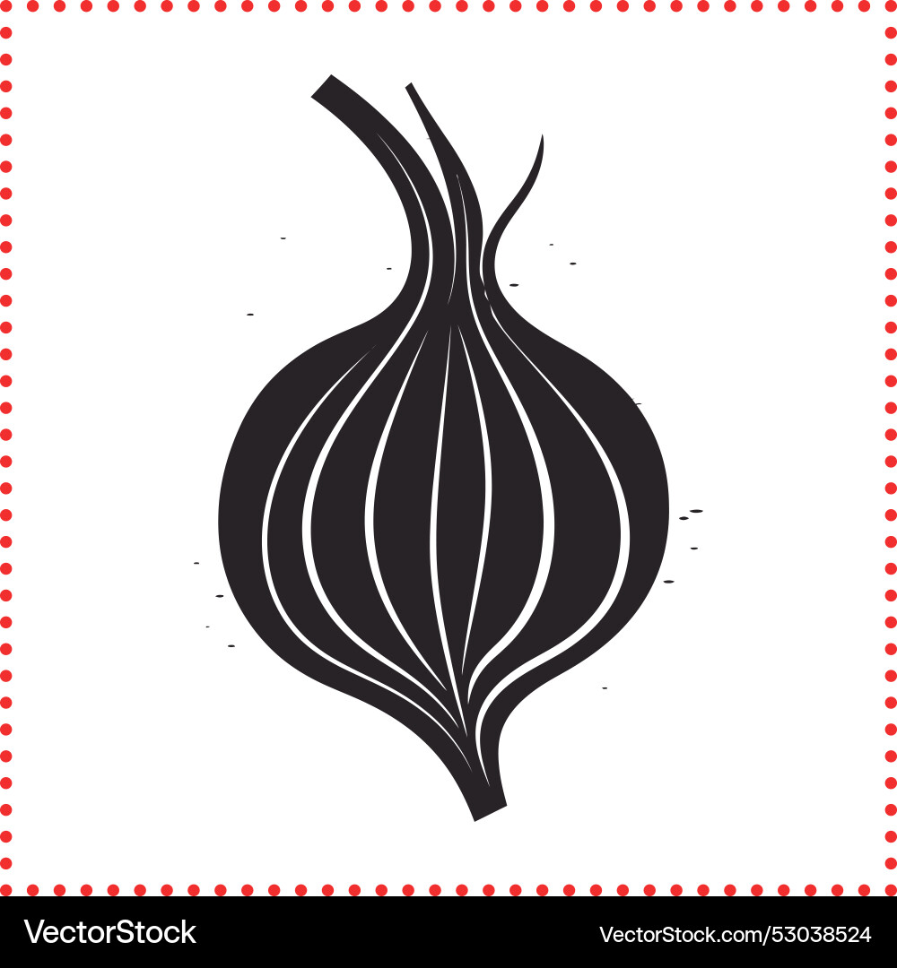 Graceful black and white onion silhouette Vector Image