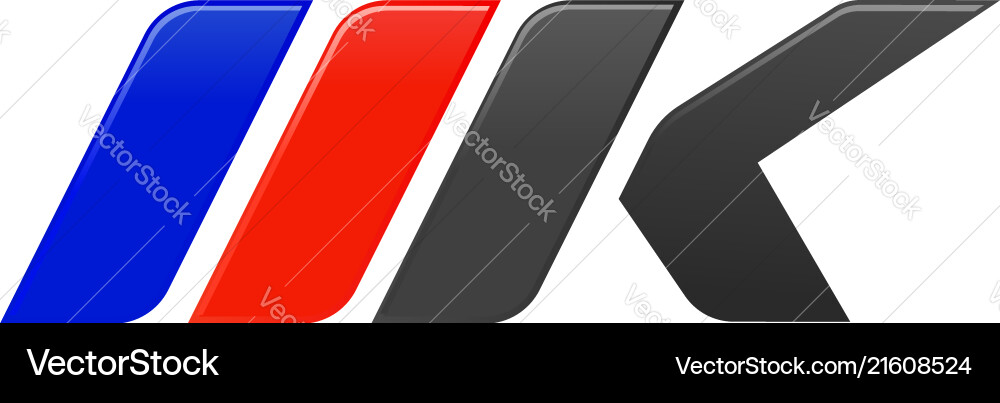 Letter mkp racing logo design template Royalty Free Vector