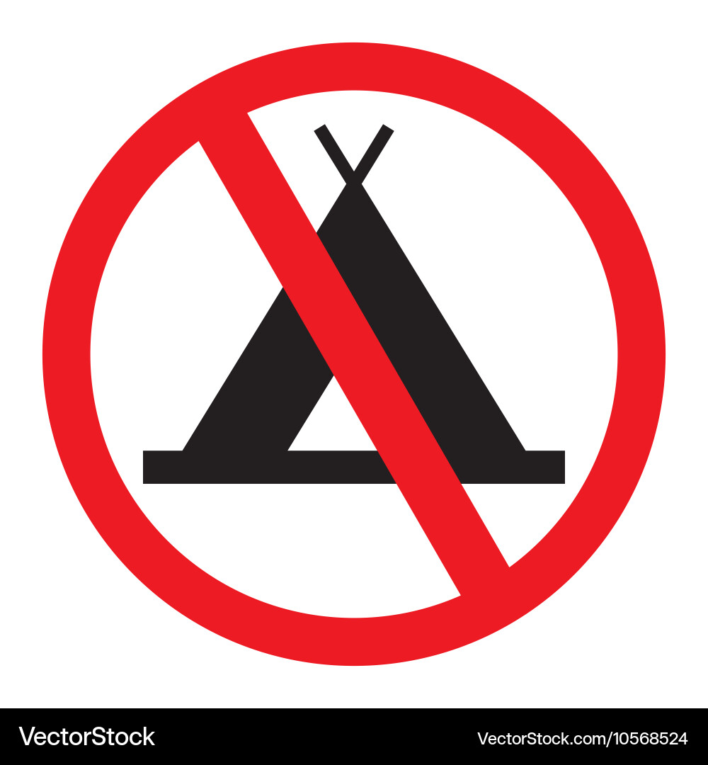 No camping sign Royalty Free Vector Image - VectorStock