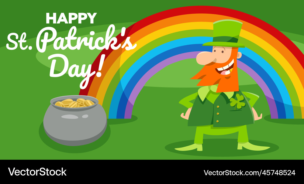 Saint patrick day design with comic leprechaun Vector Image