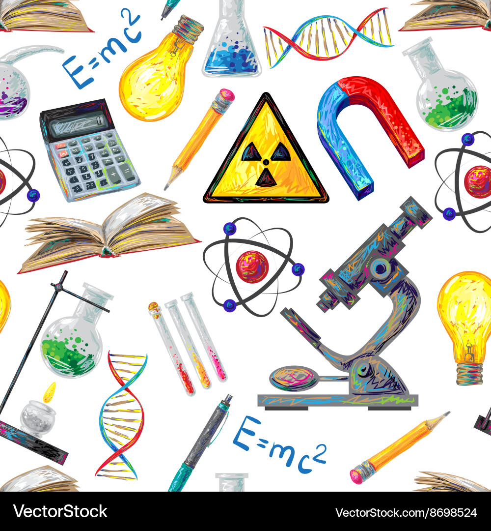 Science seamless pattern Royalty Free Vector Image