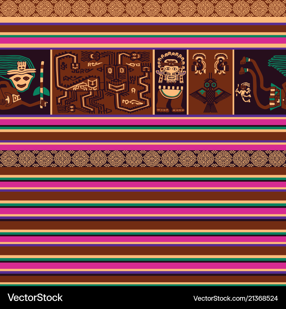 Seamless pattern with peruvian motif Royalty Free Vector