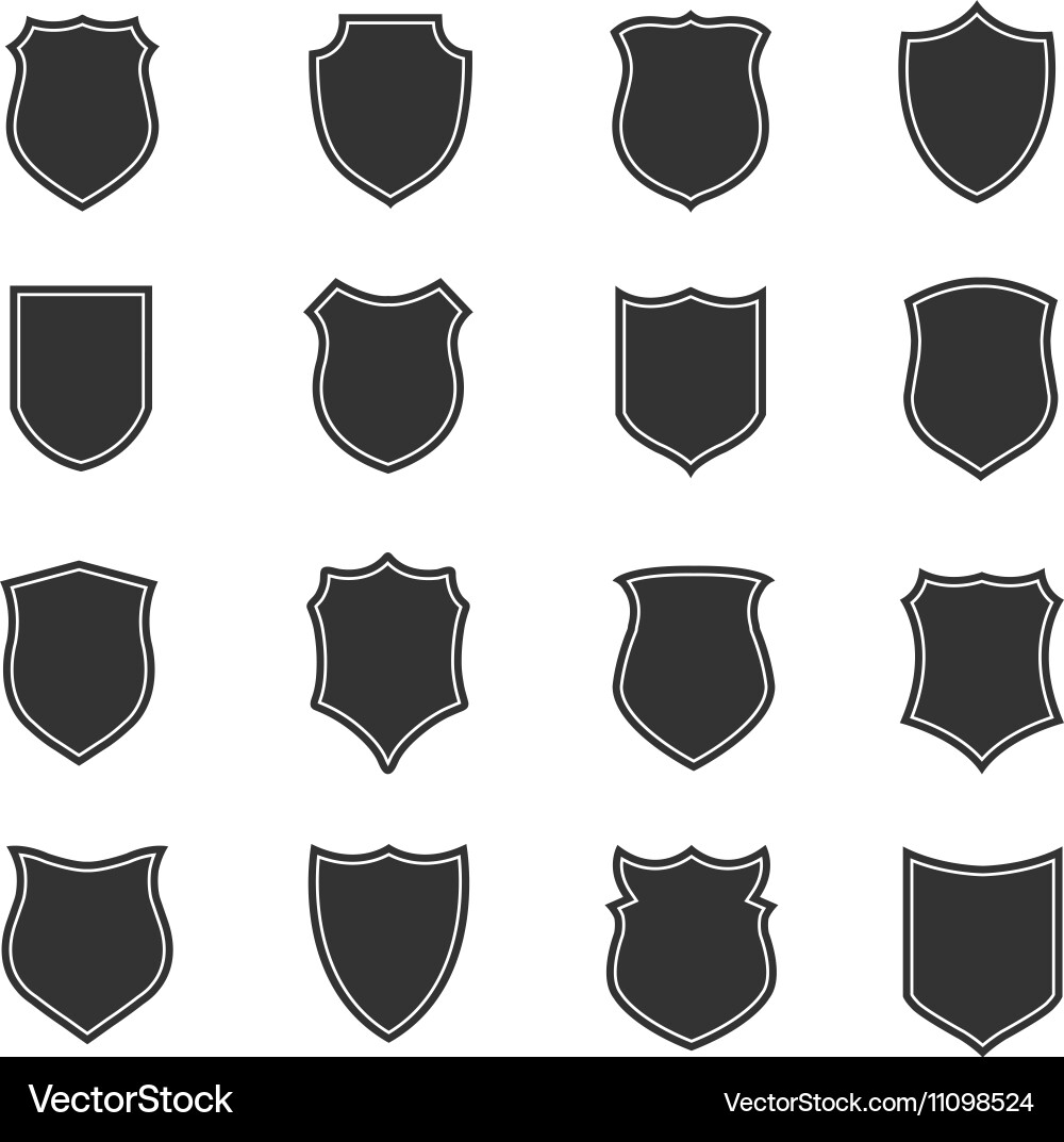 Shield Silhouettes - Protection & Emblems Vector Image