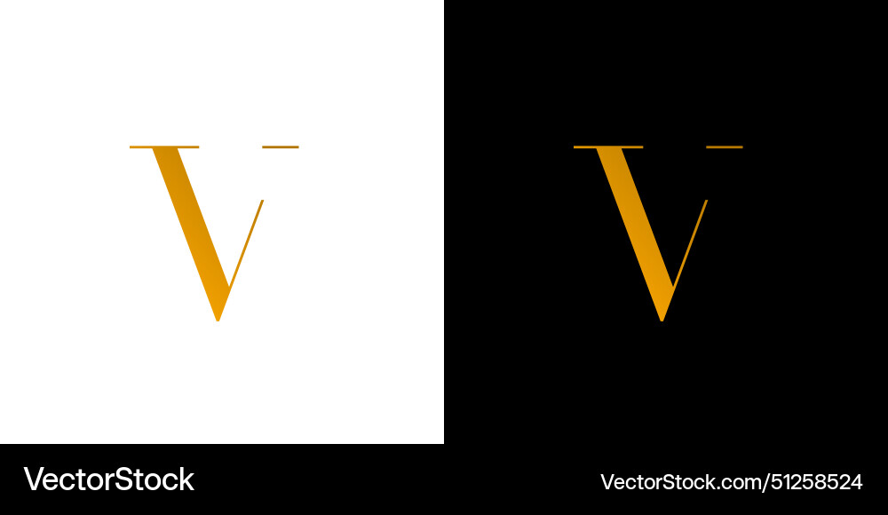 Simple and luxury v logo design Royalty Free Vector Image
