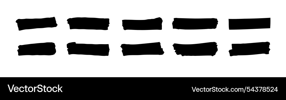 Solid black ink brush set bundle elements art Vector Image