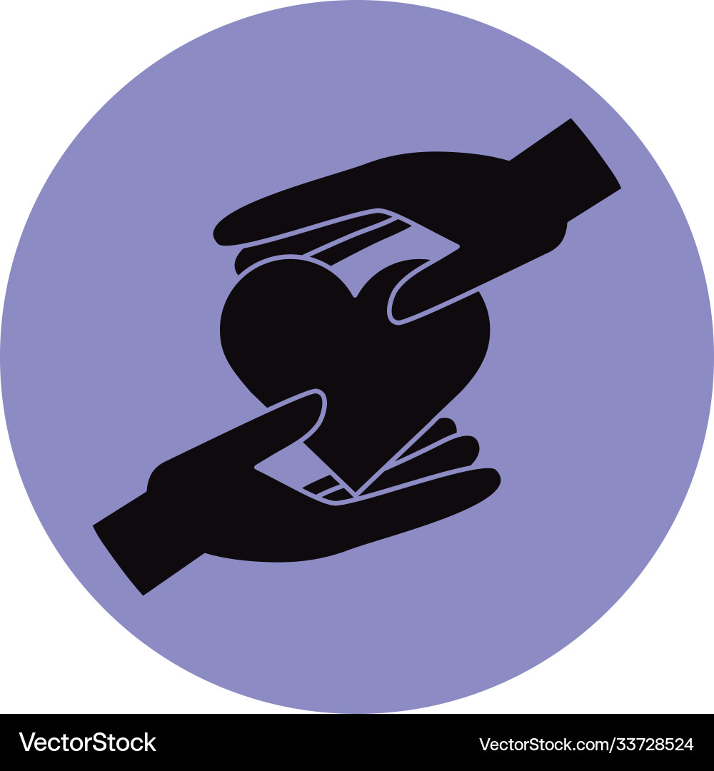 Together hands protected heart charity helping Vector Image