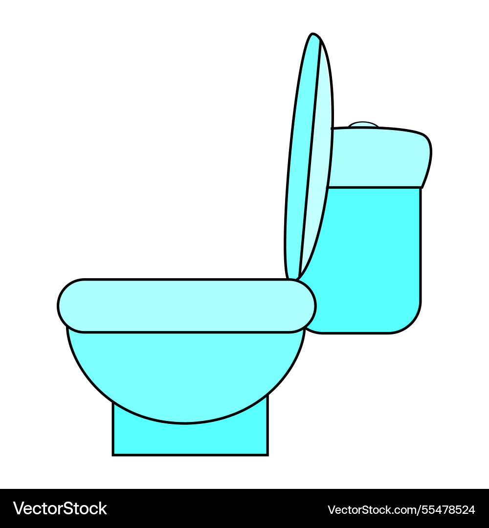Toilet bowl side view Royalty Free Vector Image