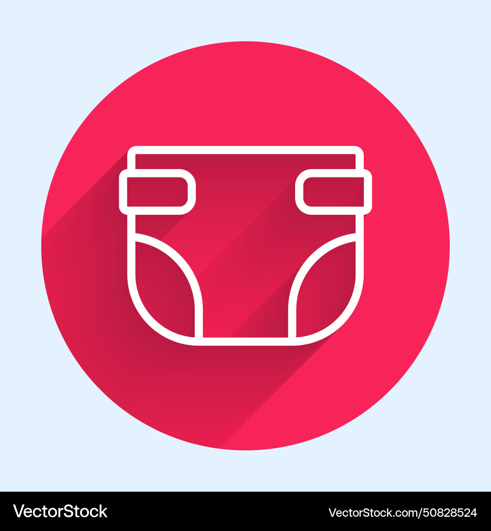 White line baby absorbent diaper icon isolated Vector Image