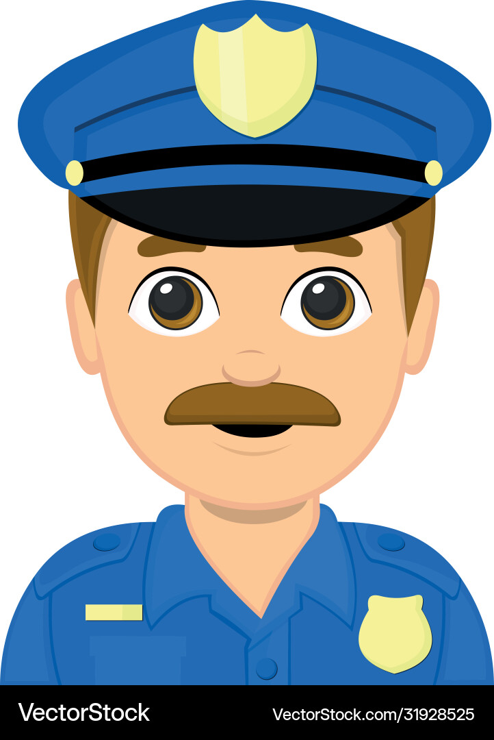 Face a policeman cartoon Royalty Free Vector Image