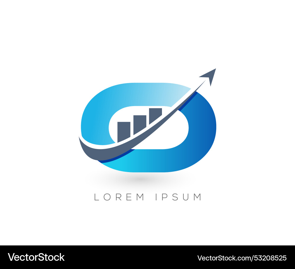 Financial o letter logo design template Royalty Free Vector