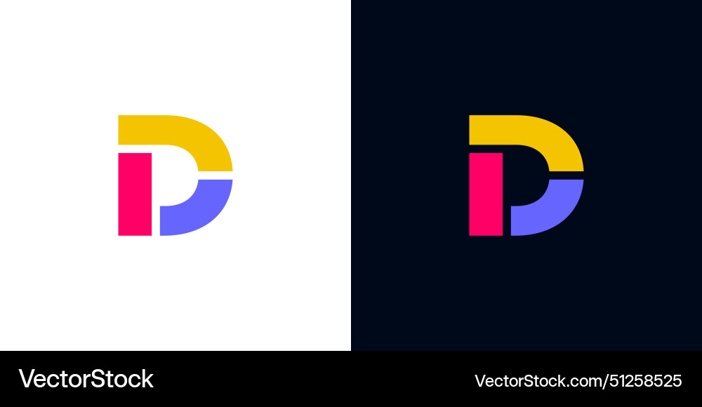 Simple and modern d colorful logo design Vector Image
