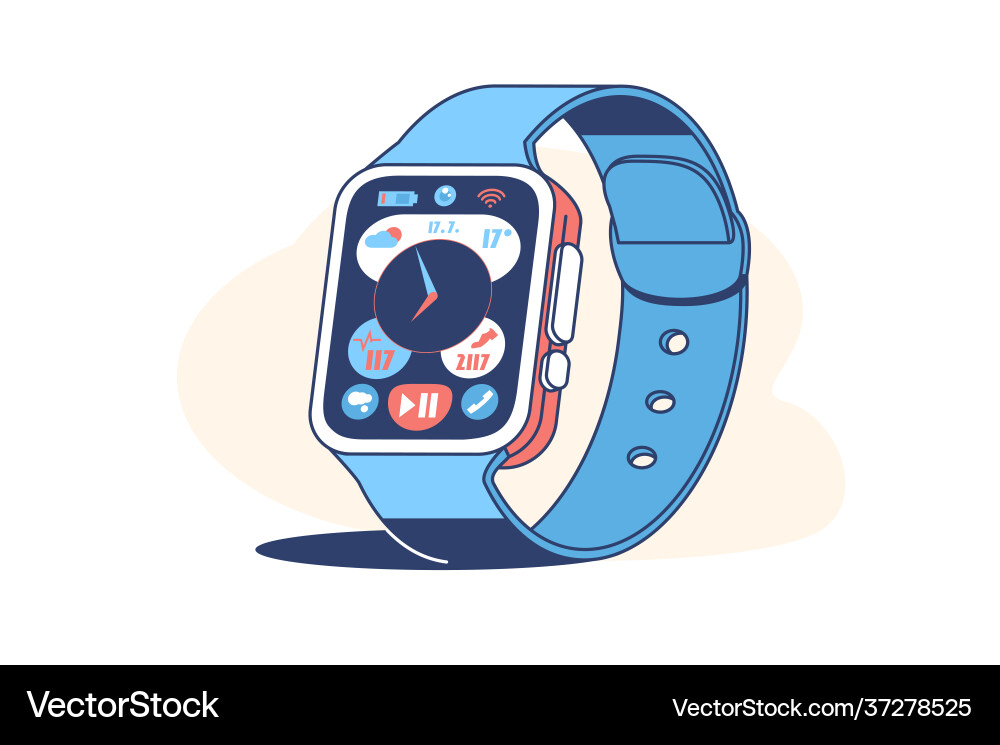 Smart watch device display Royalty Free Vector Image