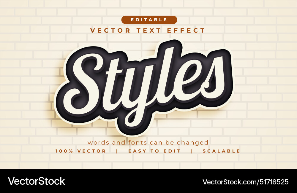 Style lettering text effect modern template Vector Image