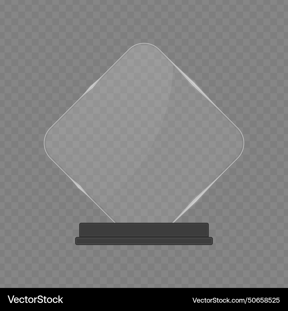 Transparent glass award trophy table Royalty Free Vector