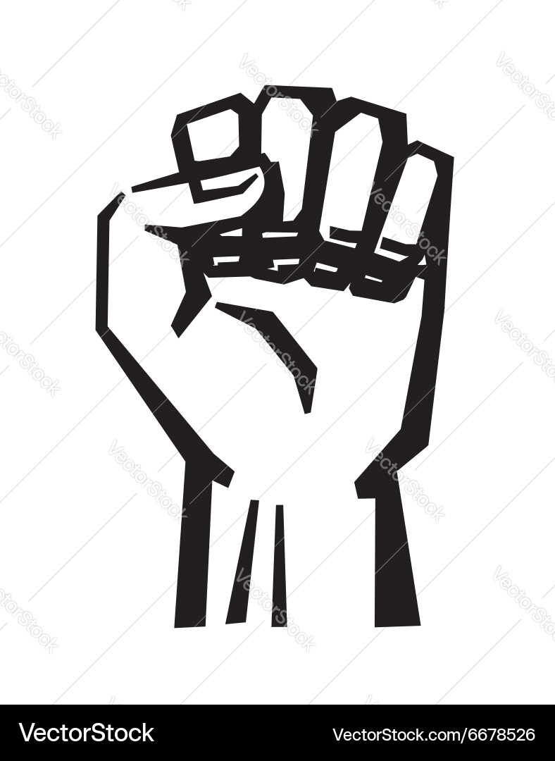 Black fist Royalty Free Vector Image - VectorStock