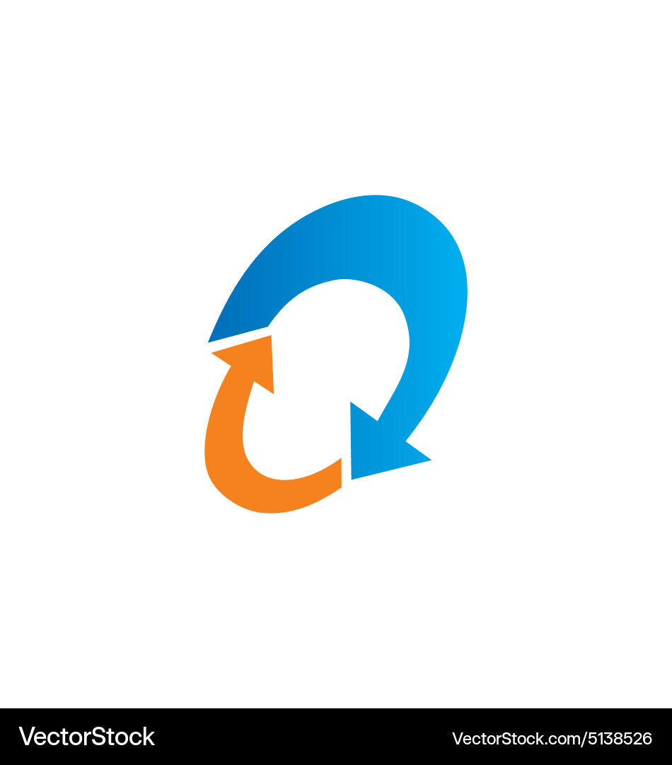 Circle oval arrow abstract recycle logo Royalty Free Vector