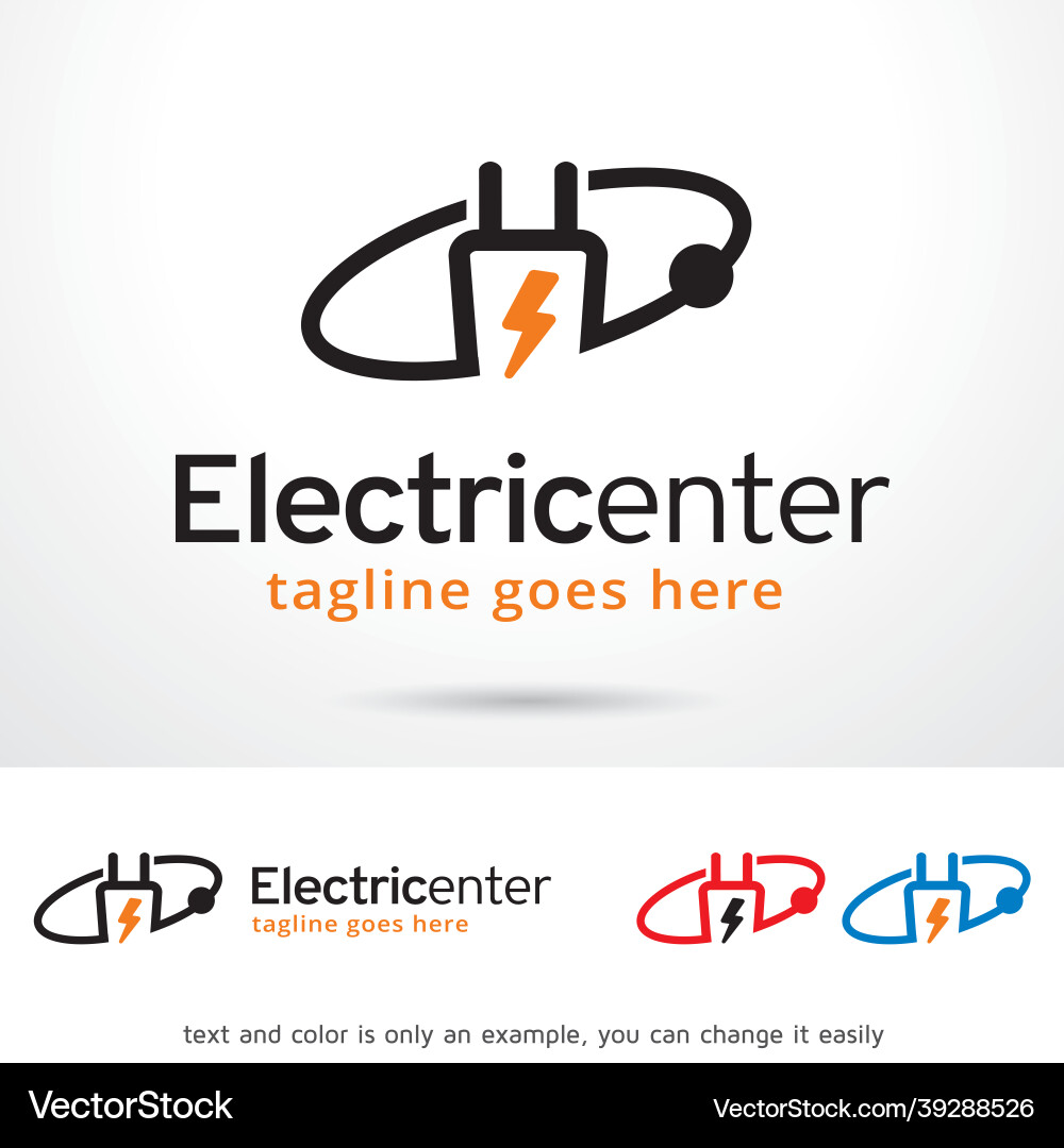 Electric center logo template Royalty Free Vector Image