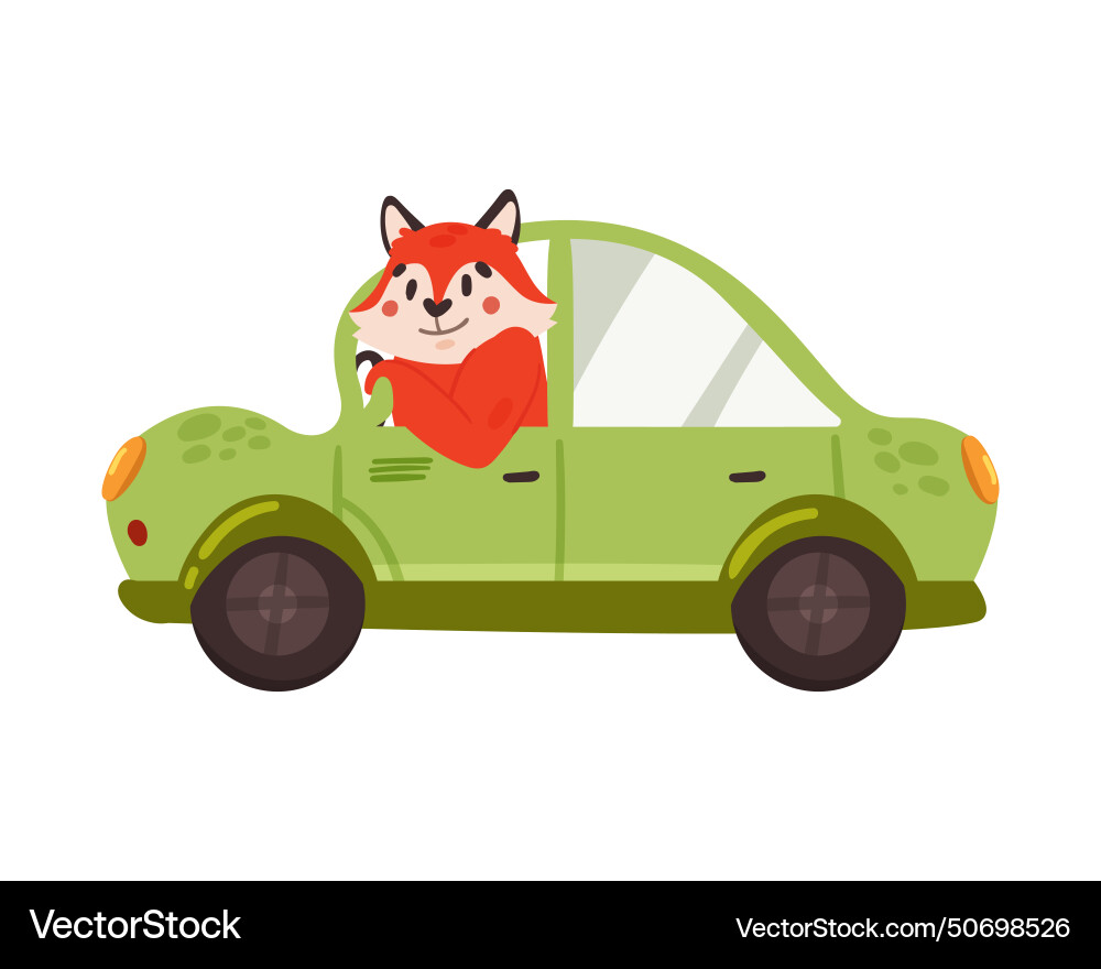 Fox driving a car Royalty Free Vector Image - VectorStock