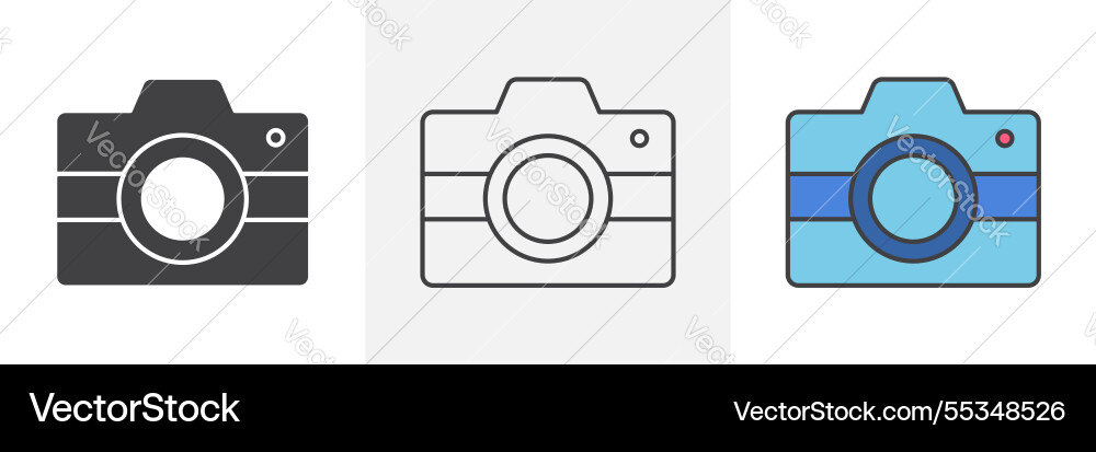 Kamera-Icons-Pack für Website-Designs Lizenzfreier Vektor