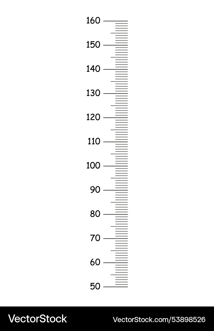 Kids height chart from 50 to 160 centimeters Vector Image