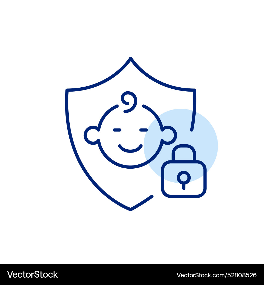 Safe baby zone shield infant face and lock Vector Image