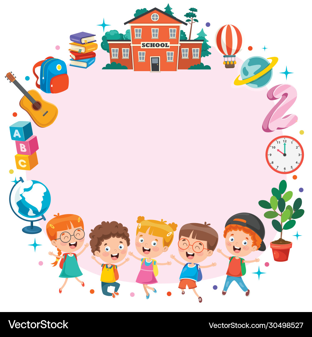 Background with children Royalty Free Vector Image